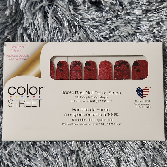 Color Street | Makeup | Color Street Red Black Glitter Heart Design ...